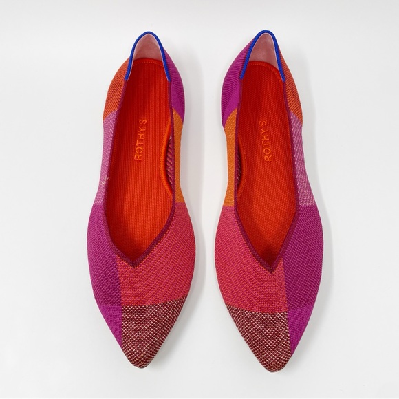 Rothy's | Shoes | Rothys Metallic Pomegranate The Point Patchwork Knit ...